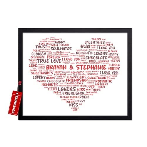 Amazon.com: Monem Art Personalized Heart Word Print, Customized ...