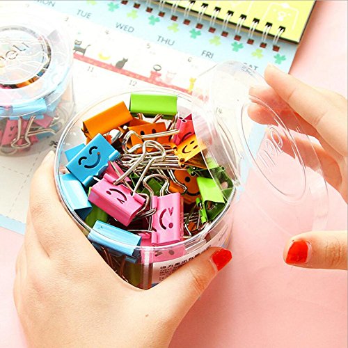 Coideal Smiling Face Binder Clips Medium, 48 Pcs 1 Inch Smiley - Want ...