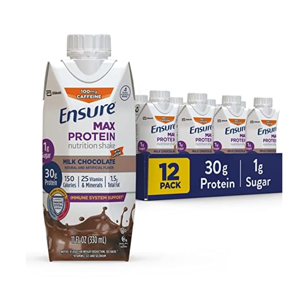 Ensure Max Protein Nutrition Shake with 30g of Protein 1g of Sugar High ...