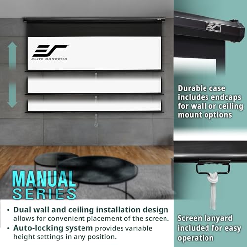 Snapklik.com : Elite Screens Manual Series, 100-INCH 4:3, Pull Down ...