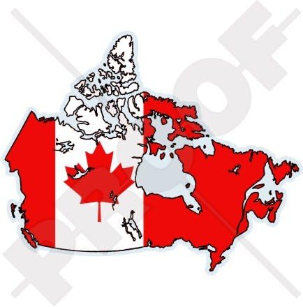 StickersWorld CANADA Canadian Map-Flag 5.4'' (138mm) Vinyl Bumper ...