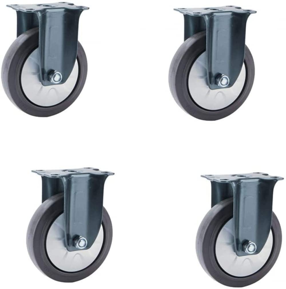 Buy Casters 4 sets of rubber base trolley swivel casters, noiseless ...