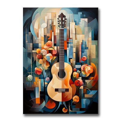 Amazon.com: Guitar Poster Print Wall Art, Musical Instrument Art, Music ...