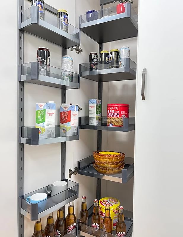 DBR Kitchen Glass Finished Pantry Storage Unit (8 Basket 600 MM ...