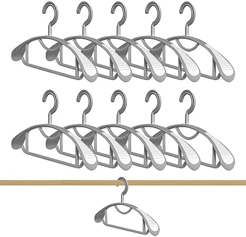 10 Pack Wide Shoulder Hanger - Non Slip Hanger For Clothes, Closet ...