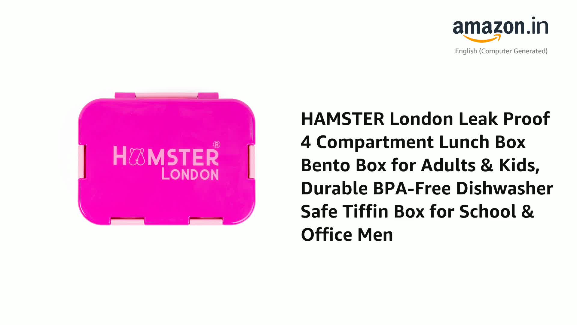 Watch HAMSTER London Leak Proof 4 Compartment Lunch Box Bento Box for ...