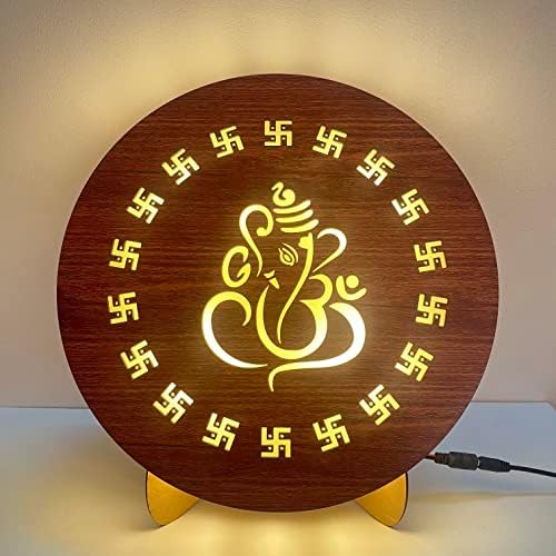 BAPUBEBE Lord Ganesh Ganpati Wall Hanging LED Light Table Lamp Idol for ...