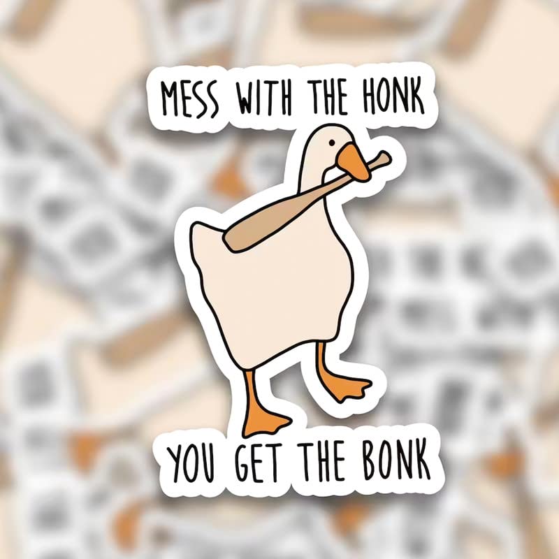 Amazon.com - Sticky Bomb Funny Duck Meme Mess with The Honk Cool Vinyl ...