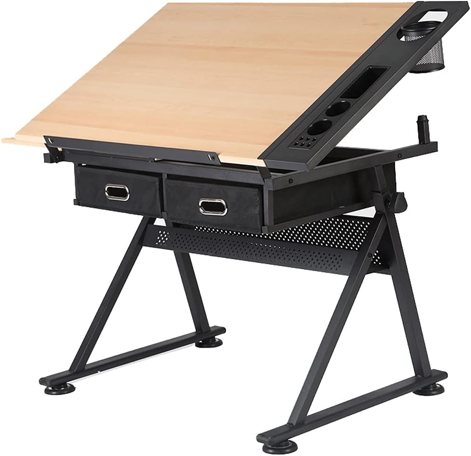 Amazon.com: NDRFAWY Drafting Tables Drawing Desk with Drawers Versatile ...