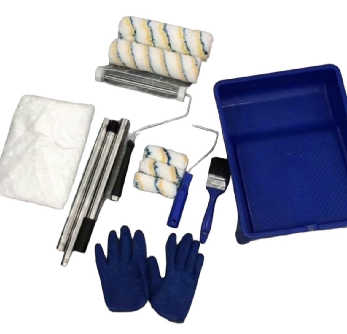 Premium First 12Pc Paint Roller Tray Set with Stainless Steel Extension ...