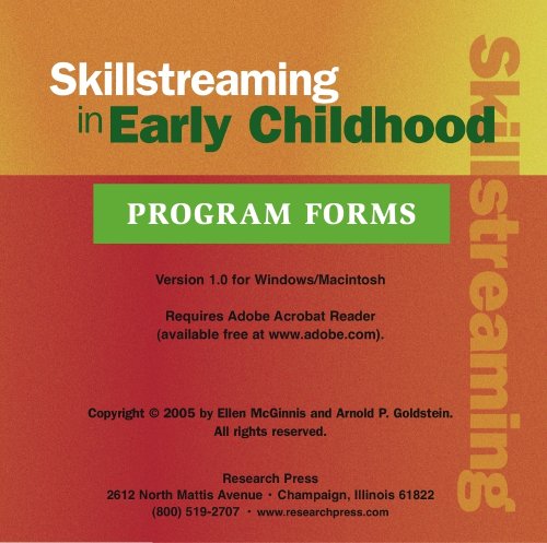 Skillstreaming in Early Childhood: Program Forms: Version 1.0 For ...
