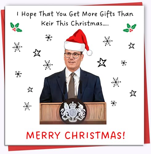 Printperfect Funny Christmas Cards - Keir Starmer Xmas Card, Political ...