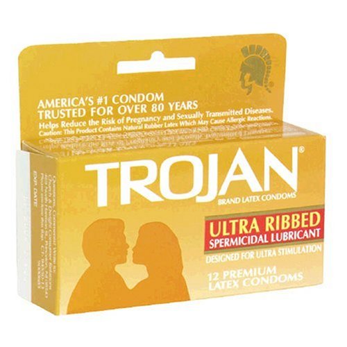Trojan Ultra Ribbed Latex Condoms, Spermicidal L in Pakistan | WellShop.pk
