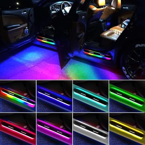 Amazon.com: 4Pcs LED Door Sill Lights Wiring-Free Car Pedal Pathway ...