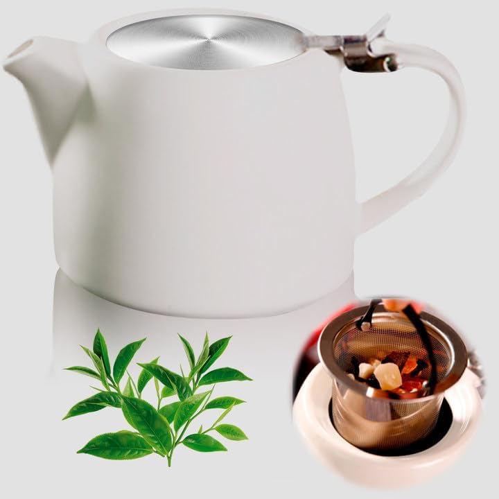 VAHDAM Porcelain Loose Leaf Teapot with Infuser, Strainer & Lid | Tea ...