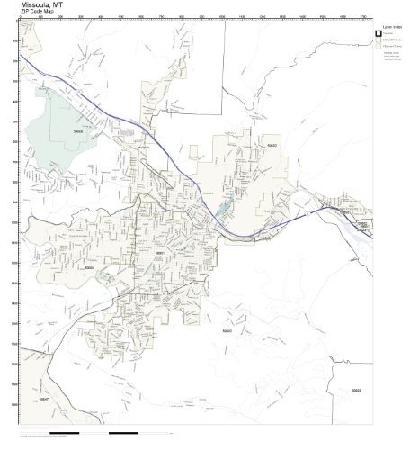 ZIP Code Wall Map of Missoula, MT ZIP Code Map Laminated: Amazon.com ...