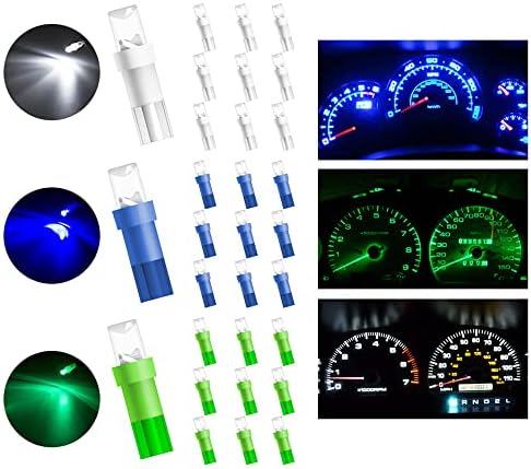 AUTOXBERT 30PCS T5 LED Bulbs Replacement Dashboard Light Bulbs Car ...