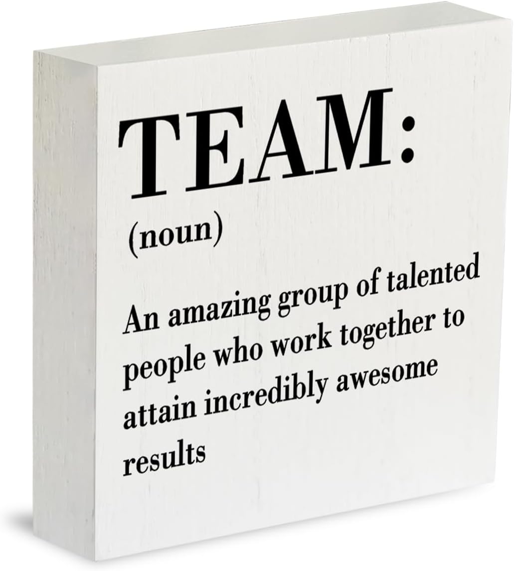 Amazon.com: IYEZH Inspirational Team Noun Desk Decor, Team Sign Office ...