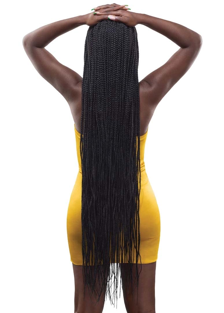 100% Kanekalon Braid Up Pre-Stretched Braid 46′ 3X (3-Pack, 1B)