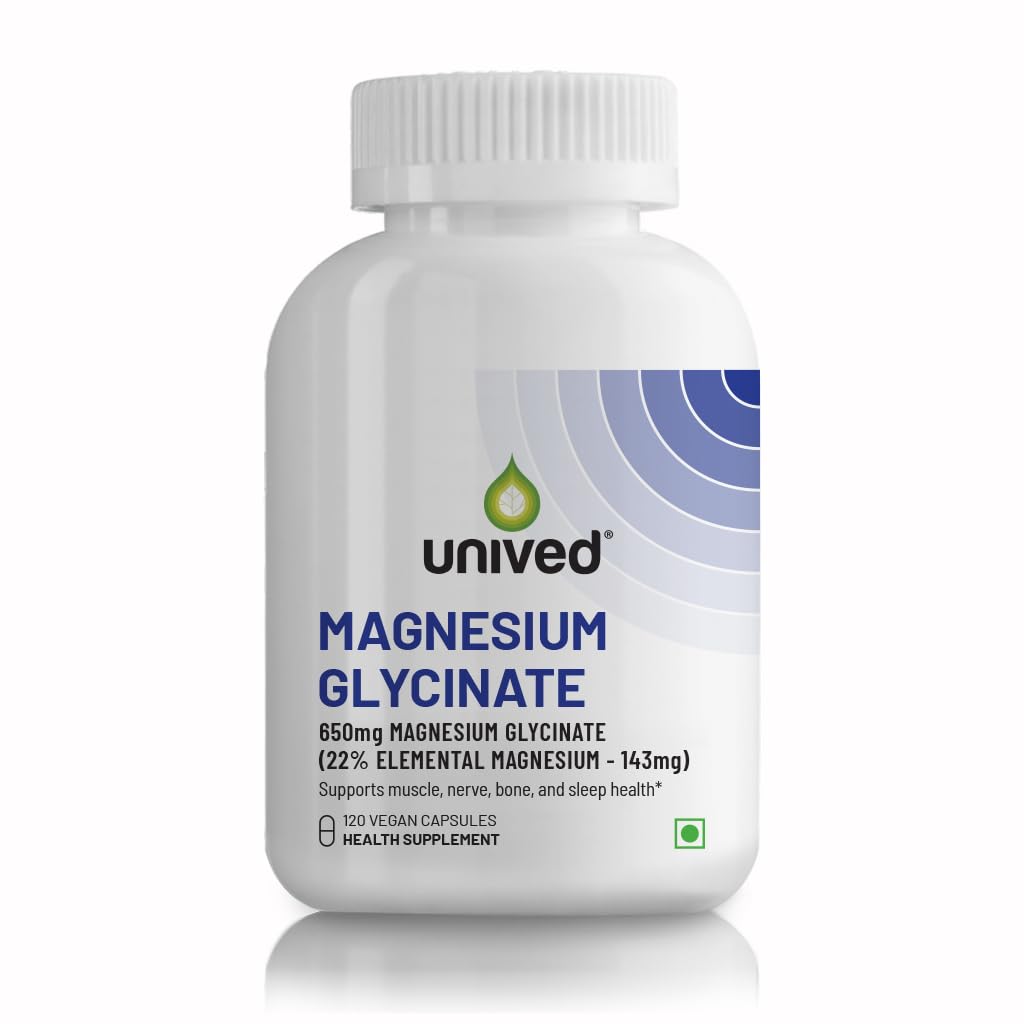 Unived High Absorption Magnesium Glycinate - 650mg - 22% Elemental ...