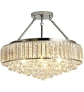 YYJLX Small Crystal Chandelier 2- Lights ，Modern Semi Flush Mount ...