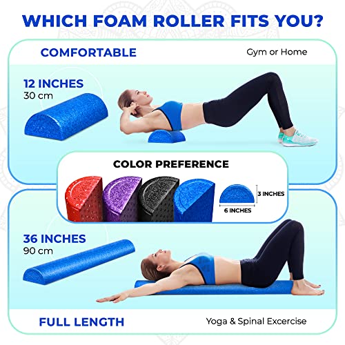 Snapklik.com : Yes4All High-Density Half Round EPP Foam Roller