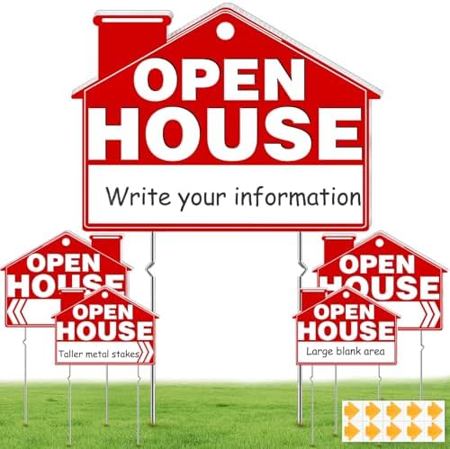 Amazon.com : Remiawy Open House Signs for Real Estate, 5 Packs 17" x 13 ...
