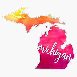 Amazon.com: Michigan Vinyl Bumper Sticker Decal Waterproof 5" : Sports ...