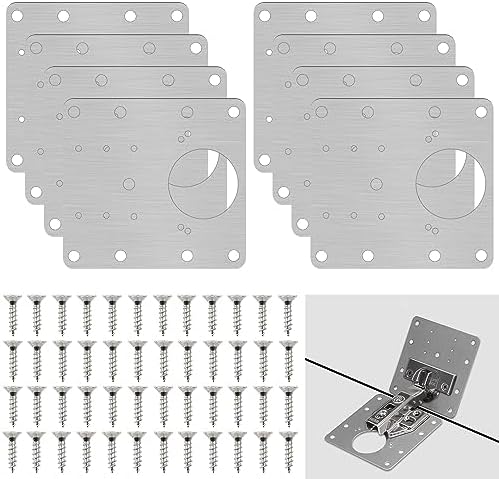 LUBOXIN 8 Pieces Hinge Repair Plate, Cabinet Hinge Repair Plate, 9 x 9 ...