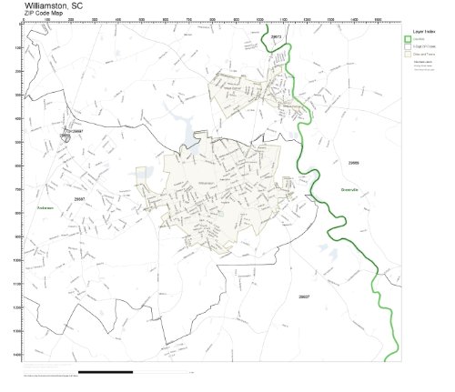 ZIP Code Wall Map of Williamston, SC ZIP Code Map Not Laminated: Amazon ...
