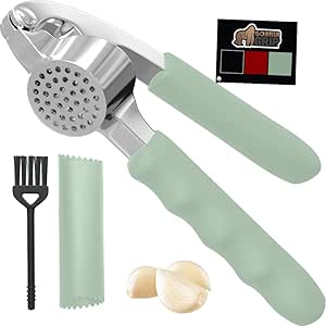 Gorilla Grip Large Garlic Press and Peel Set, Heavy Duty Mincer Tool ...