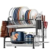 Amazon.com: iSPECLE Dish Drying Rack - 2 Tier Small Dish Racks for ...