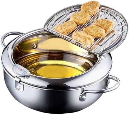 Gevvnss Stainless Steel Mini Deep Fryer with Thermometer, Deep Fryers ...