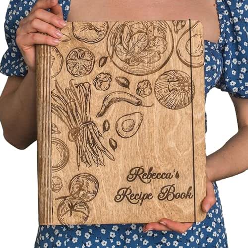 Personalized Recipe Book Blank Binder Family Custom Engraving Notebook ...