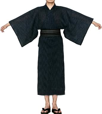 Amazon.com: thefancypumpkin Men's Japanese Yukata kimono Home Robe Pajamas Dressing Gown A2 ...