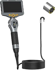 WOOYI Articulating Borescope, 5 Inch IPS Endoscope Inspection Camera with Two-Way 210 ...