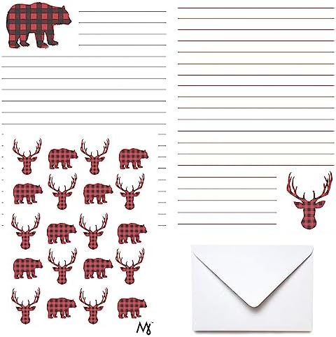 Amazon.com : Bear Deer Stationery Set - Woodland Stationery Paper for ...
