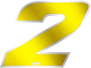 Amazon.com: Quattroerre 13132 Racing Number 2 Anodized Mini, Yellow ...