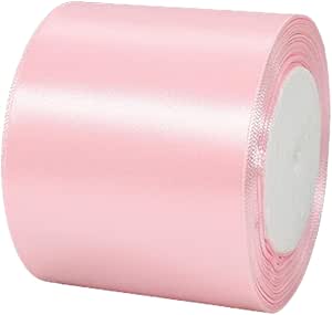 Amazon.com: Light Pink Satin Ribbon 3 Inch x 25 Yards, Solid Color ...