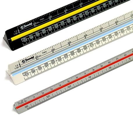 300mm Aluminium Triangular Scale Ruler, Scale up/Scale Down : Amazon.co ...