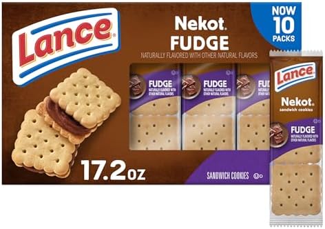 Amazon.com : Lance Sandwich Cookies, Nekot Fudge, 10 Individually ...