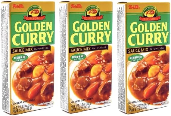 S&B Golden Curry Medium Hot 92g x Pack of 3 : Amazon.co.uk: Grocery