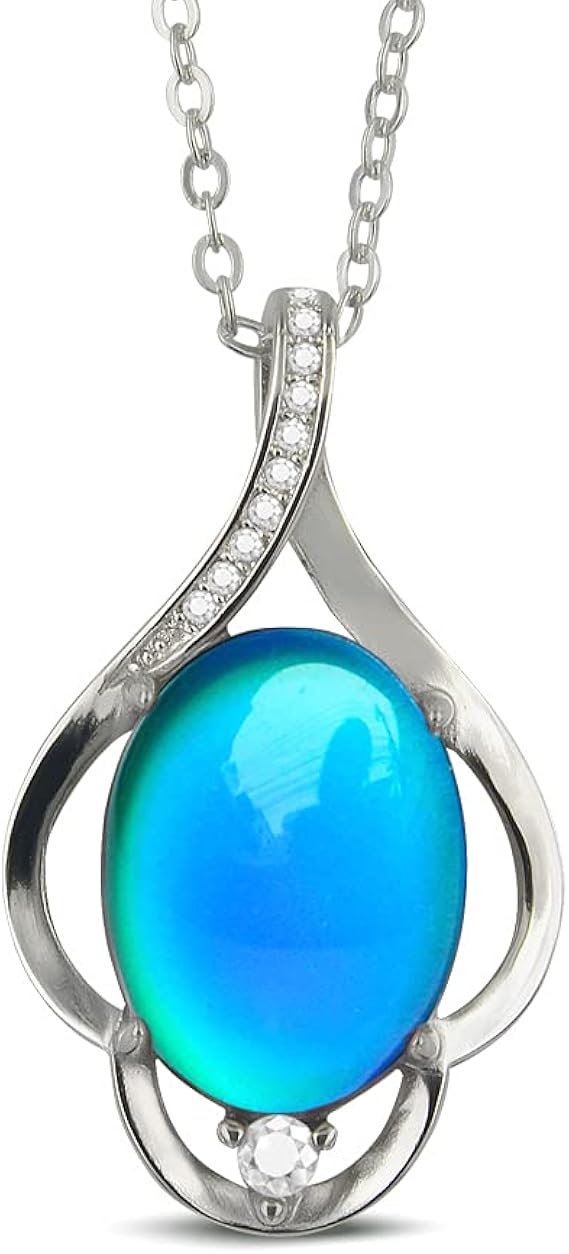 Amazon.com: FUN JEWELS Oval Color Changing Mood Stone Pendant Mood ...
