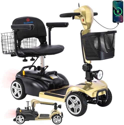 Amazon.com: Ecomobi 15-30 Miles 4 Wheels Mobility Scooter for Adults ...