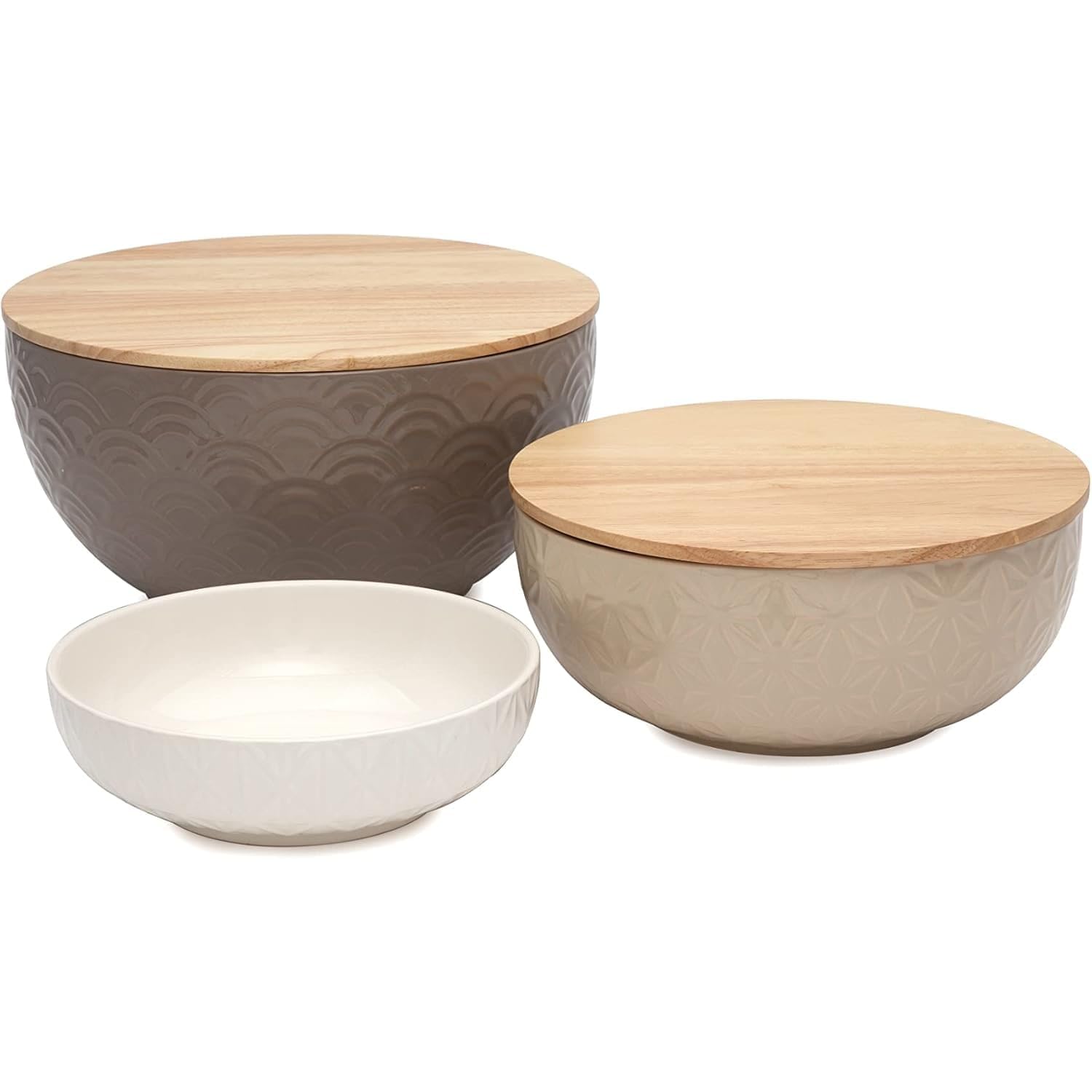 Amazon.com: Thirstystone Set of 3 Ceramic Salad/Mixing Bowls with 2 ...