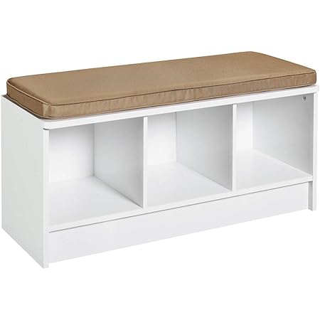 Amazon.com: ClosetMaid 1569 Cubeicals 3-Cube Storage Bench, White ...