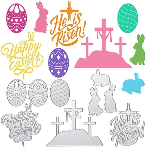 Amazon.com : Jinei 5 Pcs Metal Easter Bunny Die Cuts for Card Making ...