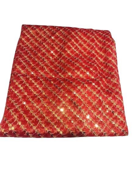 Red Fabric Organza Vaisno Devi Maa Chunri | Red Chunri for Mata Rani ji ...