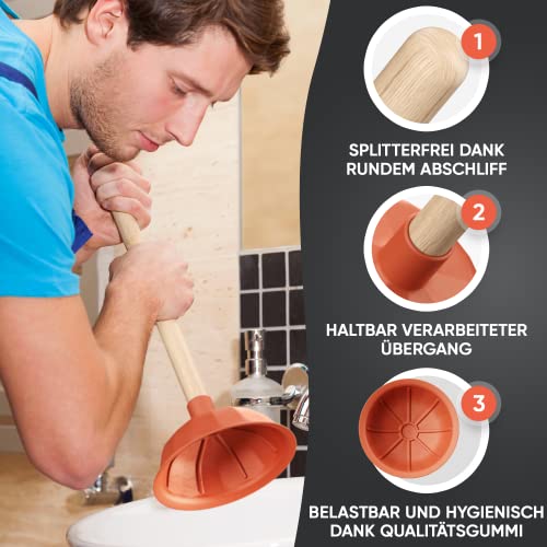 Abrush Pömpel voor toilet, douche & keuken, 140 mm afvoerreiniger (Made ...