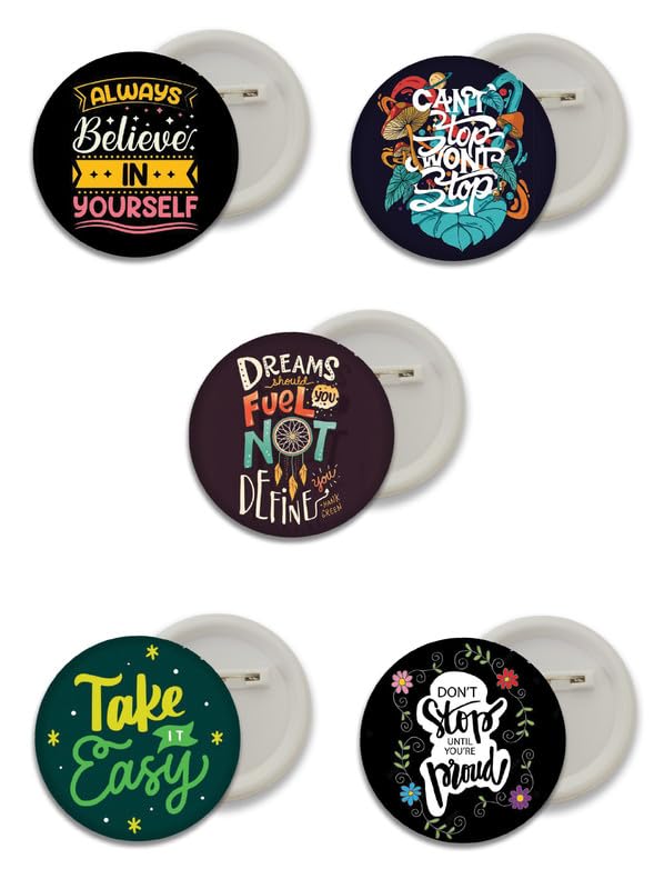 D2C® Plastic Motivational Quotes Round Pin Button Badge - Perfect for ...